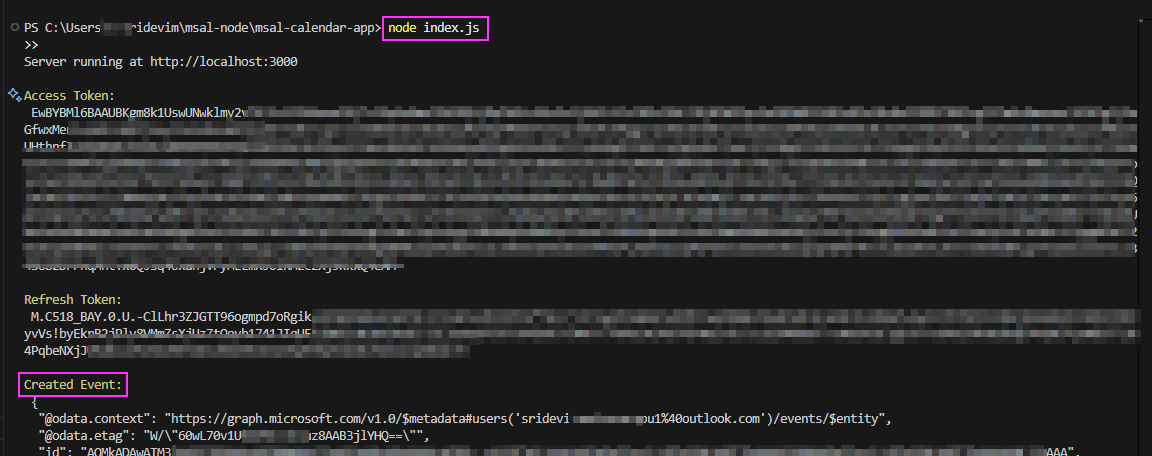 401 Unauthorized When accessing calendar events - Microsoft Q&A