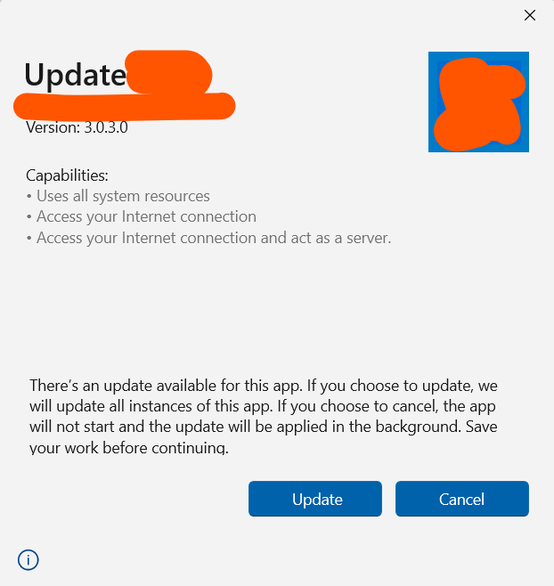 Unable to parse app package - On clicking on cancel for update ... Unable to parse app package - On clicking on cancel for update ...