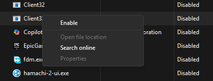 client32 unknown app/file in my computer at start up apps task manager - Microsoft Q&A