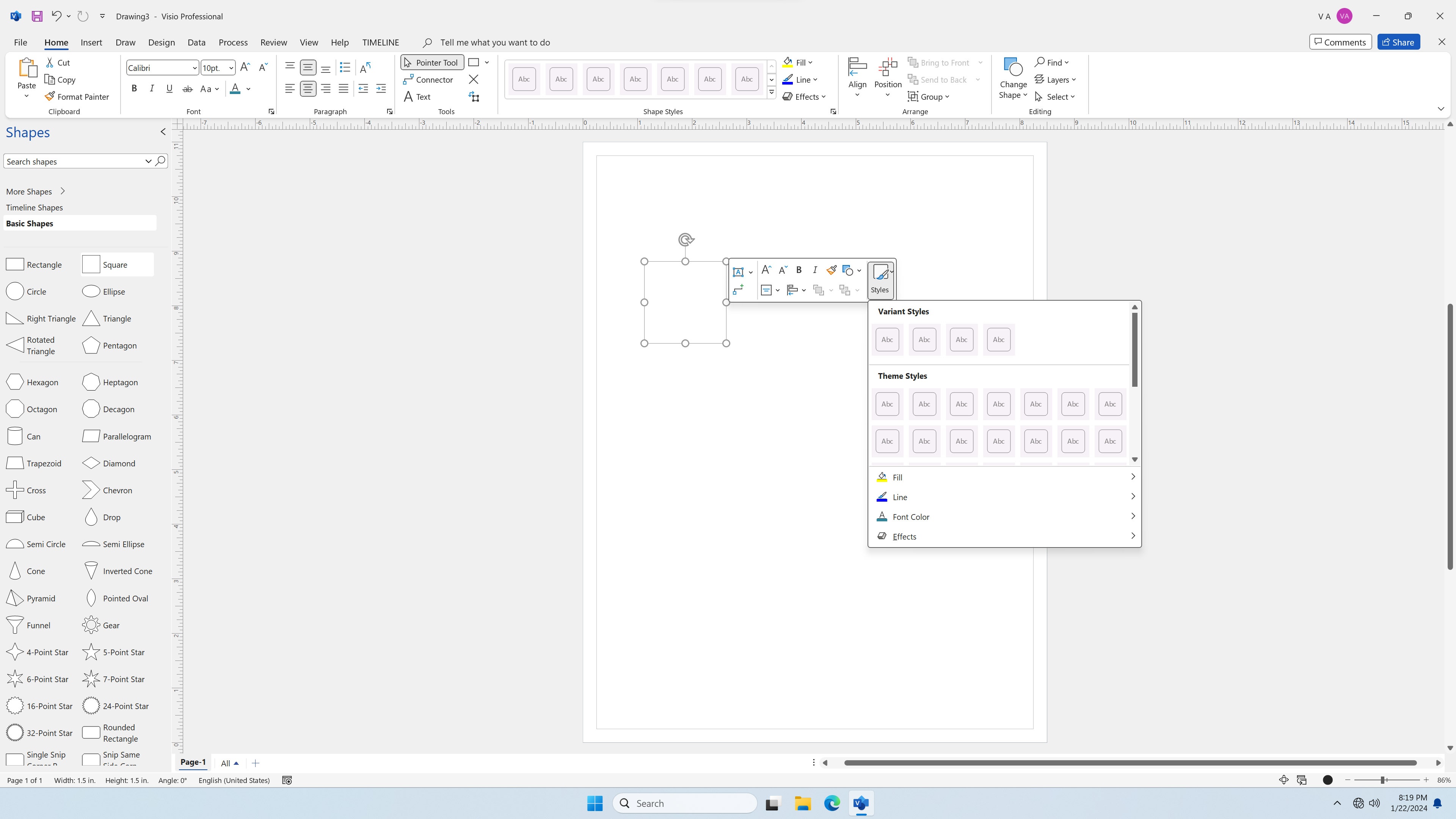 Visio Shape Styles inactive (Variant Styles and Theme Styles). Any ...