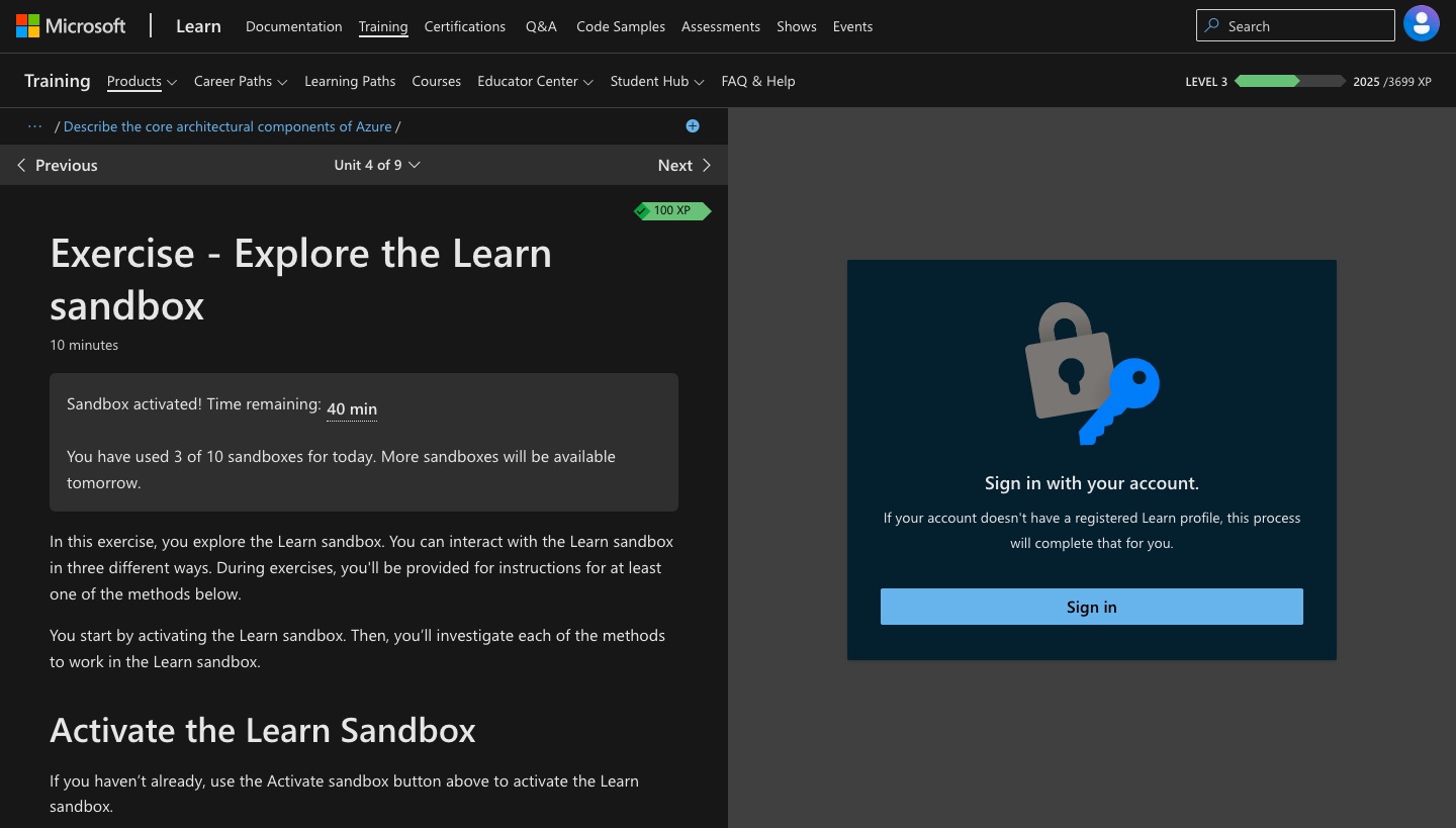 How can I access Microsoft Learn Sandbox? - Microsoft Q&A How can I access Microsoft Learn Sandbox? - Microsoft Q&A