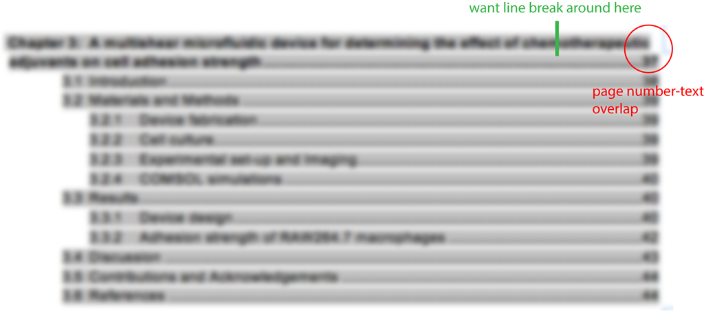 Table of contents header overlapping page number - Microsoft Q&A
