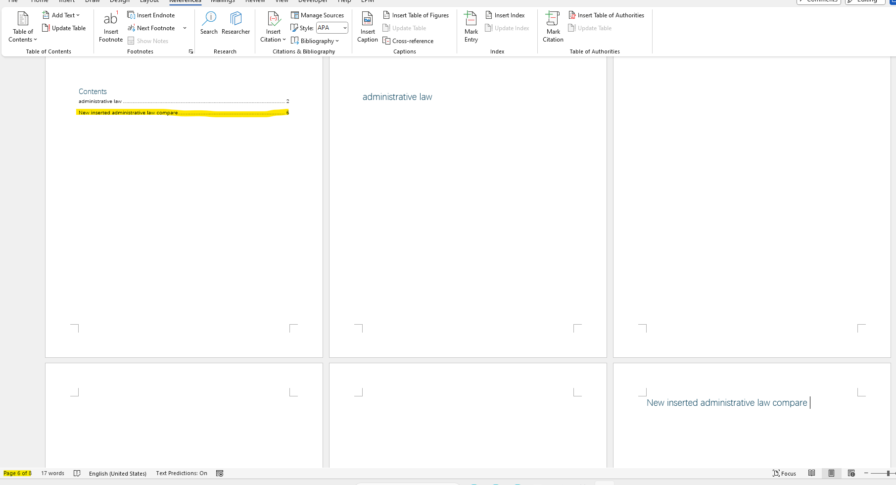 my TOC page numbers starts at 1 and does not count the pages the TOC is ...