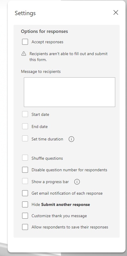 I cannot add the "Upload File" option to a newly created form while using Microsoft Forms ...