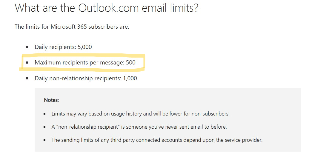 how do I send more than 50 emails a day - Microsoft Q&A