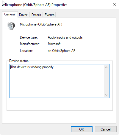 Logitech Orbit/Sphere AF microphone not working in Windows 10 ...