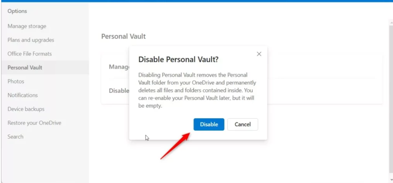 If personal vault is disabled will my files still be uploaded to ...