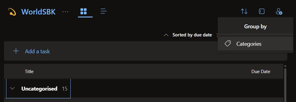 To Do Group By Categories Microsoft Q A