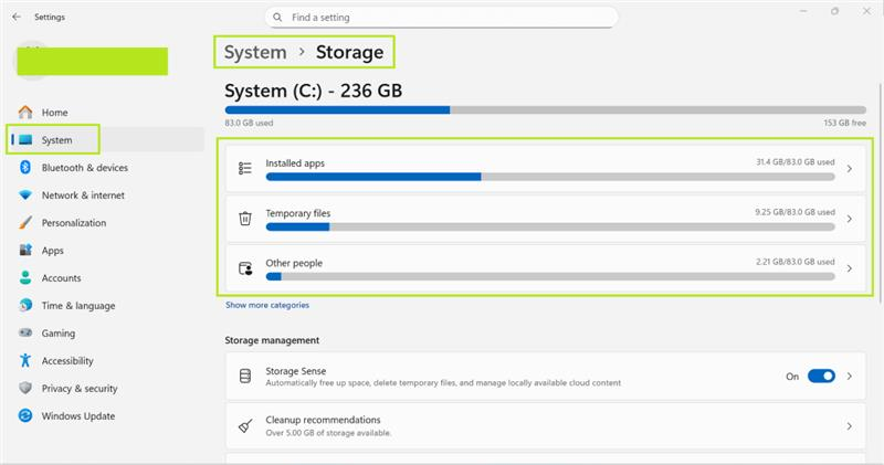 Where to view storage? - Microsoft Q&A