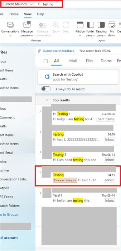 How can you sort by subject when highlighted on an email in outlook ...