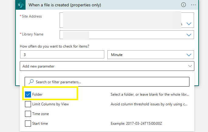 How to pass two folder paths in when a file is created or modified in a folder rigger ...
