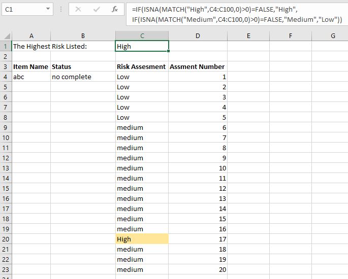 Risk assessment on excel - Microsoft Q&A