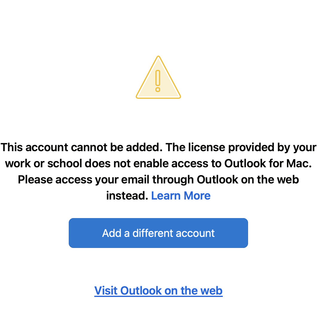 Outlook for Mac Access Restriction for Corporate Account – Can a ...