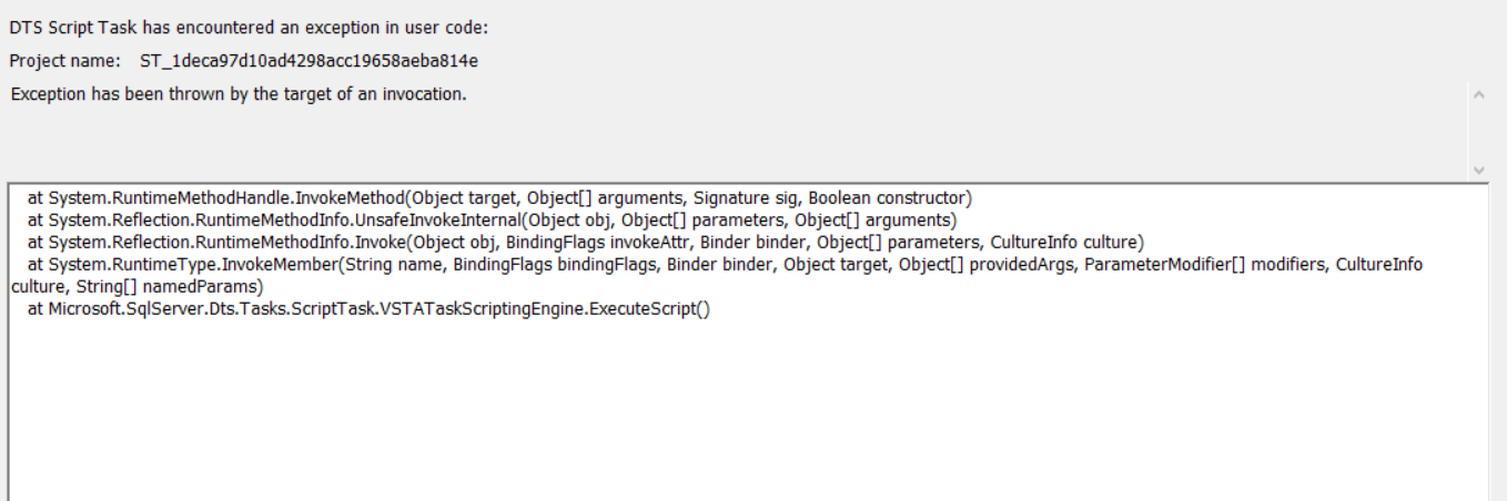 SSIS SCRIPT ISSUE - Microsoft Q&A