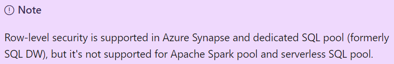Which security features supported by Synapse SQL pool and Spark pool ...