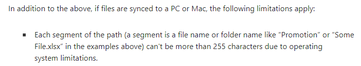 255 character issue with folder and filename length? - Microsoft Q&A