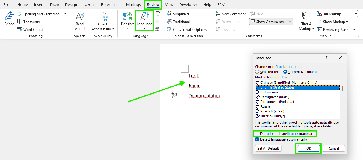 Why is spell check not working in Word - Microsoft Q&A