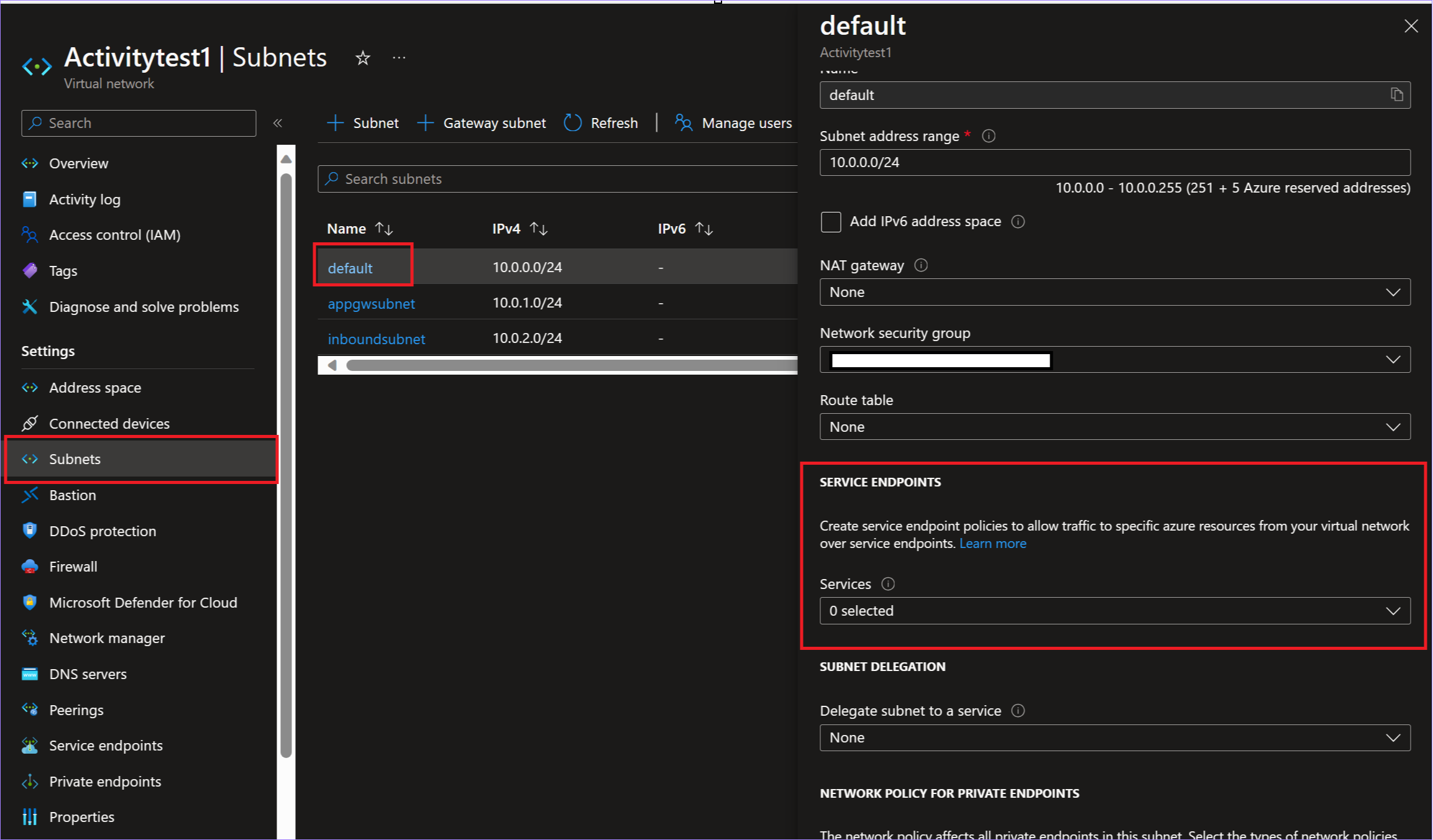 Service Endpoints Az Portal Microsoft Qanda