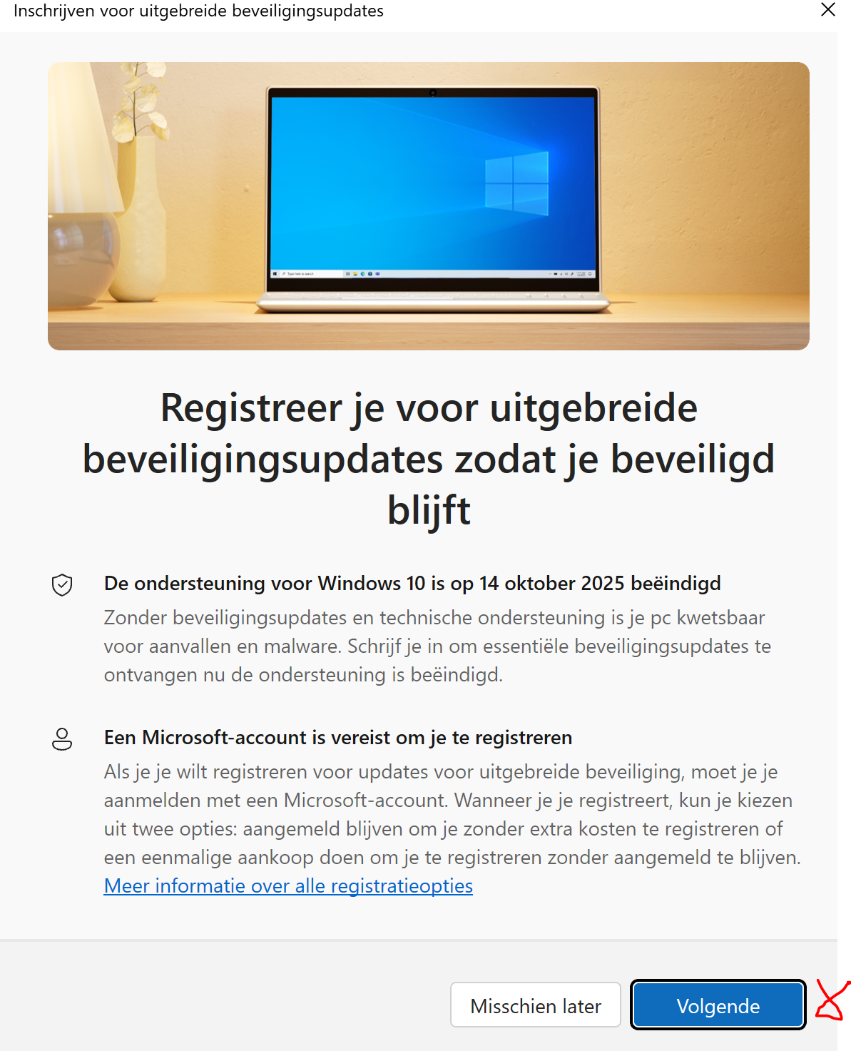 optie Windows 10 Uitgebreide beveiligingsupdates is nog steeds niet ...