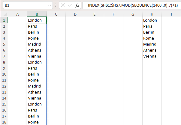 Repeat A Range Of Values N Number Of Times Across Rows In Excel Microsoft Qanda