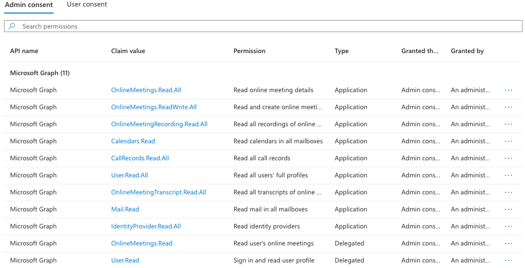 Getting a 403 error when trying to query the MSGraph onlineMeeting API endpoint. But I think my ...