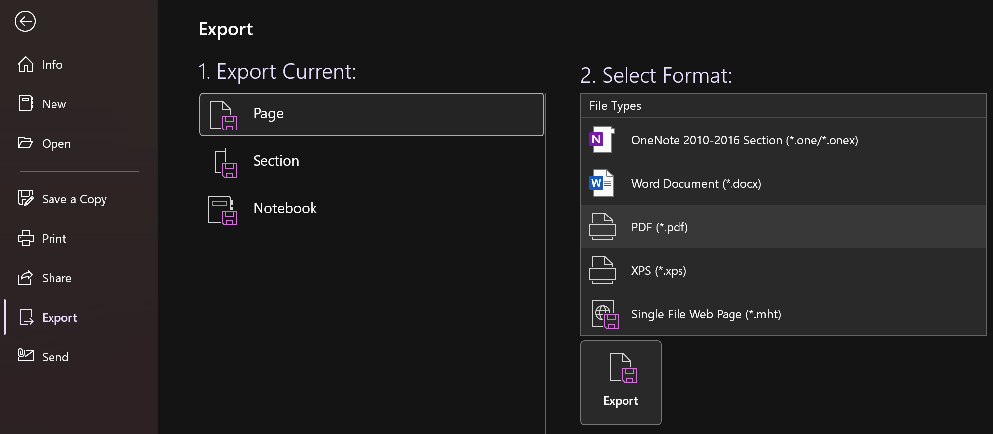 How to change the page size of Export to pdf in Onenote? - Microsoft Q&A