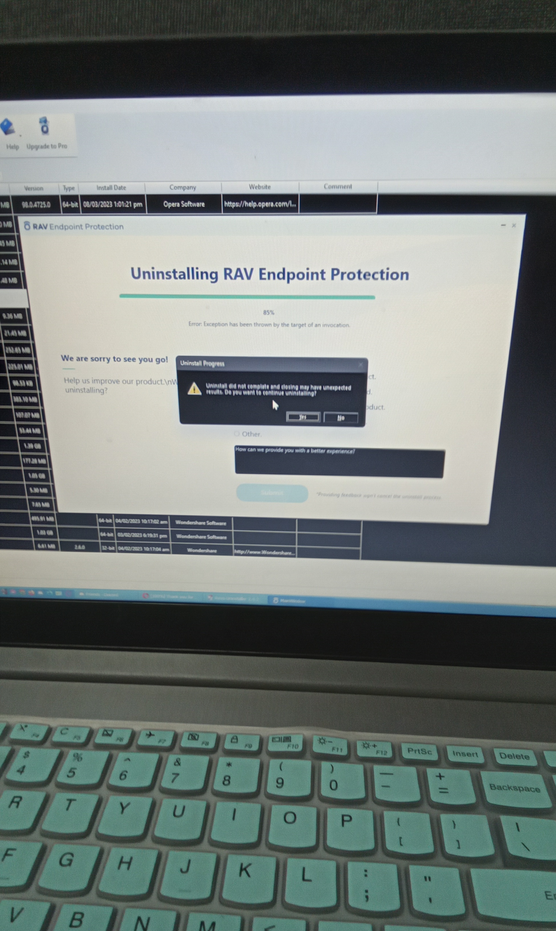 Can't uninstall rav endpoint protection - Microsoft Q&A