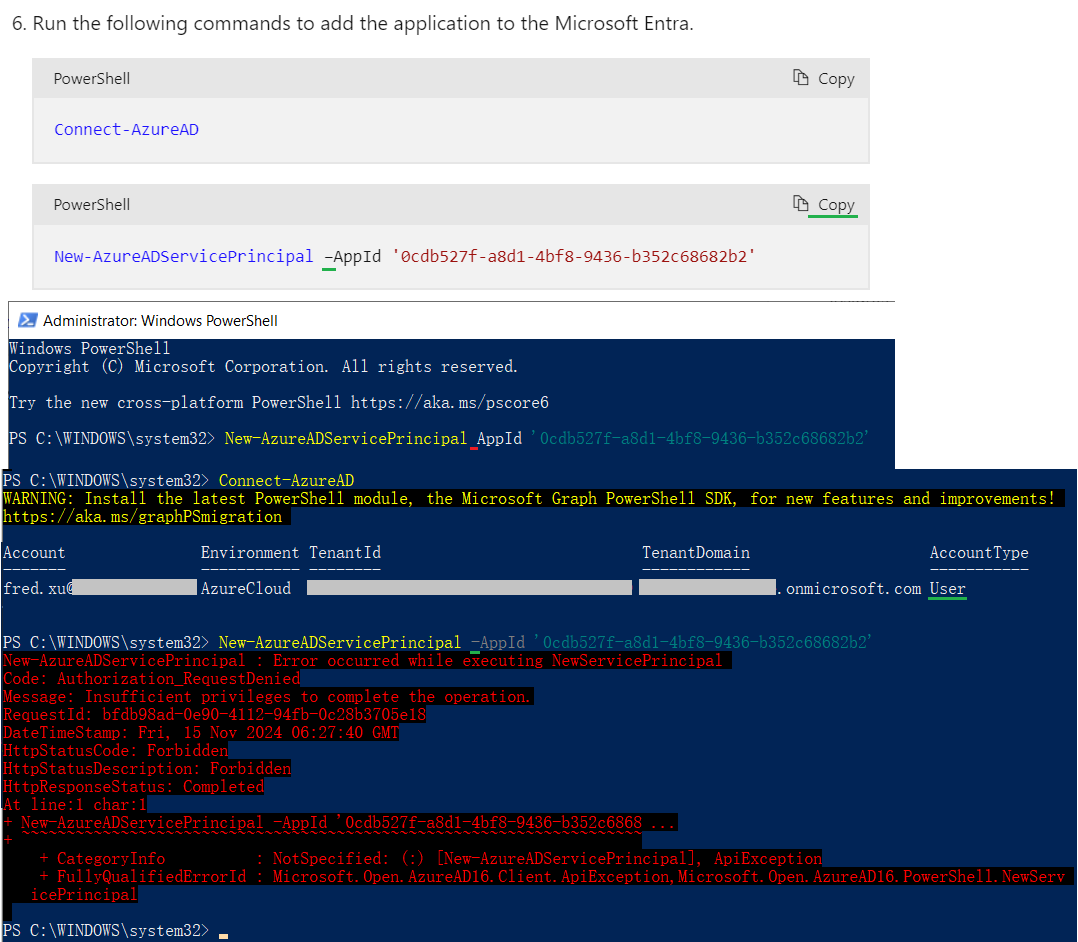 New-AzureADServicePrincipal : A positional parameter cannot be found ... New-AzureADServicePrincipal : A positional parameter cannot be found ...