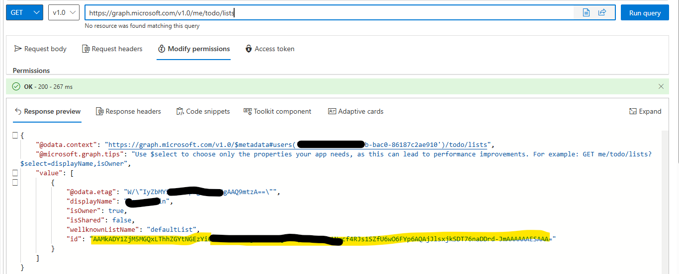 [MicrosoftGraphAPI]Get ToDo Tasks - Microsoft Q&A