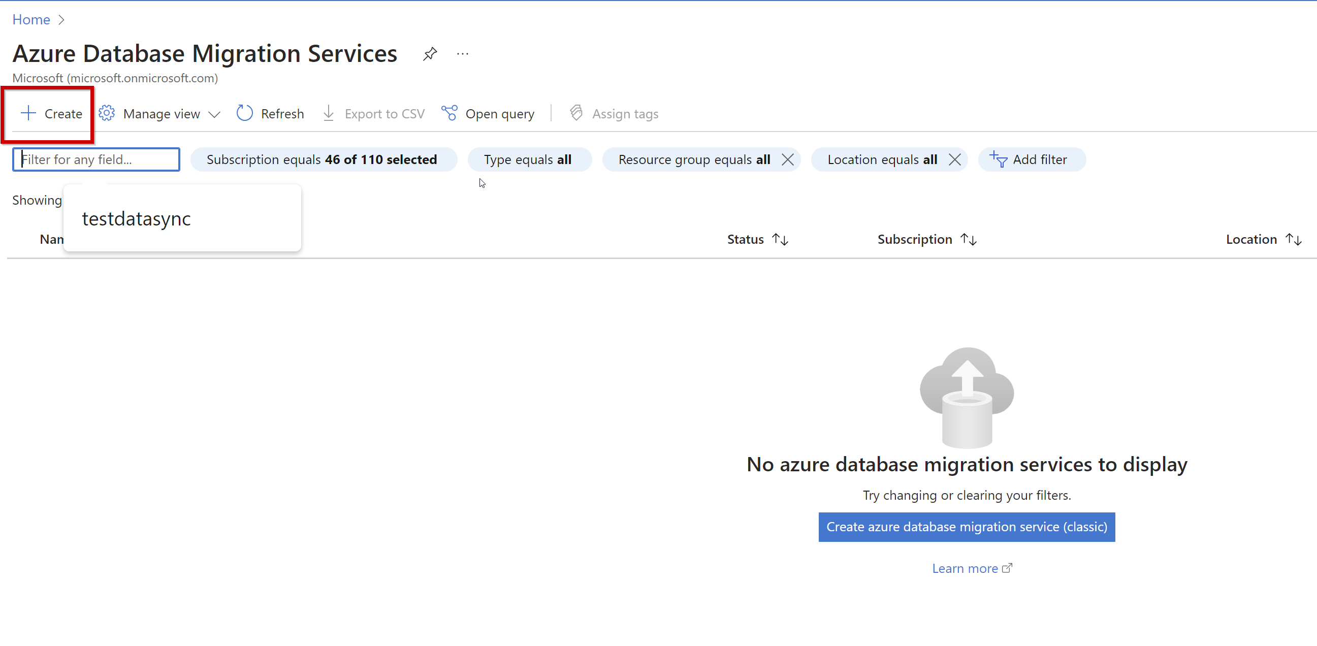 Not able to create Azure Database Migration Project - Microsoft Q&A Not able to create Azure Database Migration Project - Microsoft Q&A