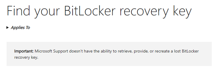 Urgent Support Needed – Unable to Retrieve BitLocker Recovery Key ...