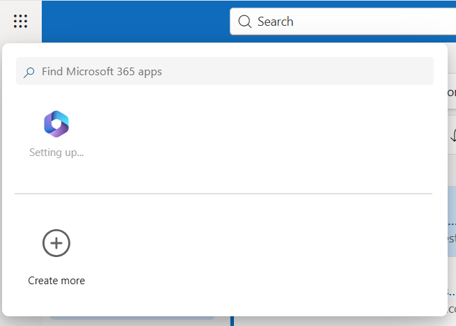 Microsoft app launcher (waffle icon) isn't showing apps in Outlook ...