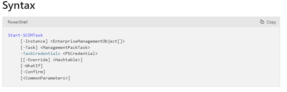 Scom 2022 How I Can Use In Powershell Predefined Run As Account In Start Scomtask Command