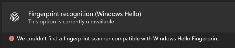 Windows 11 fingerprint sensor not working after Windows Update. Device ...