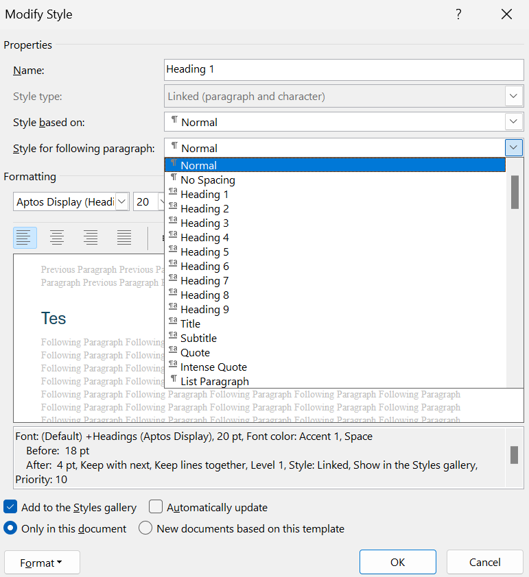 How to make "show next heading" available to all styles as one of the ...