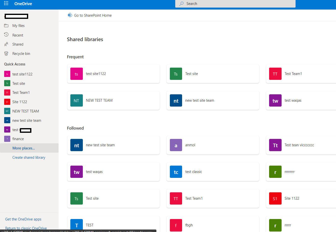 New Sharepoint Libraries not showing in OneDrive online - Microsoft Q&A