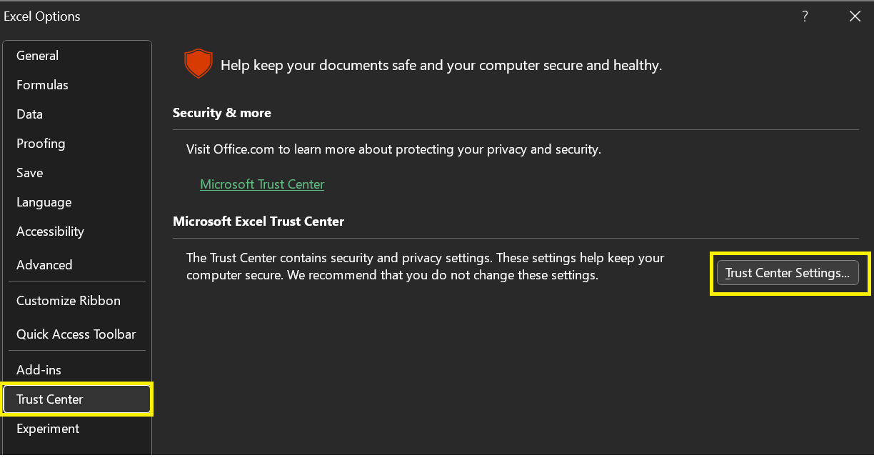 How to unblock macros in Excel? - Microsoft Q&A