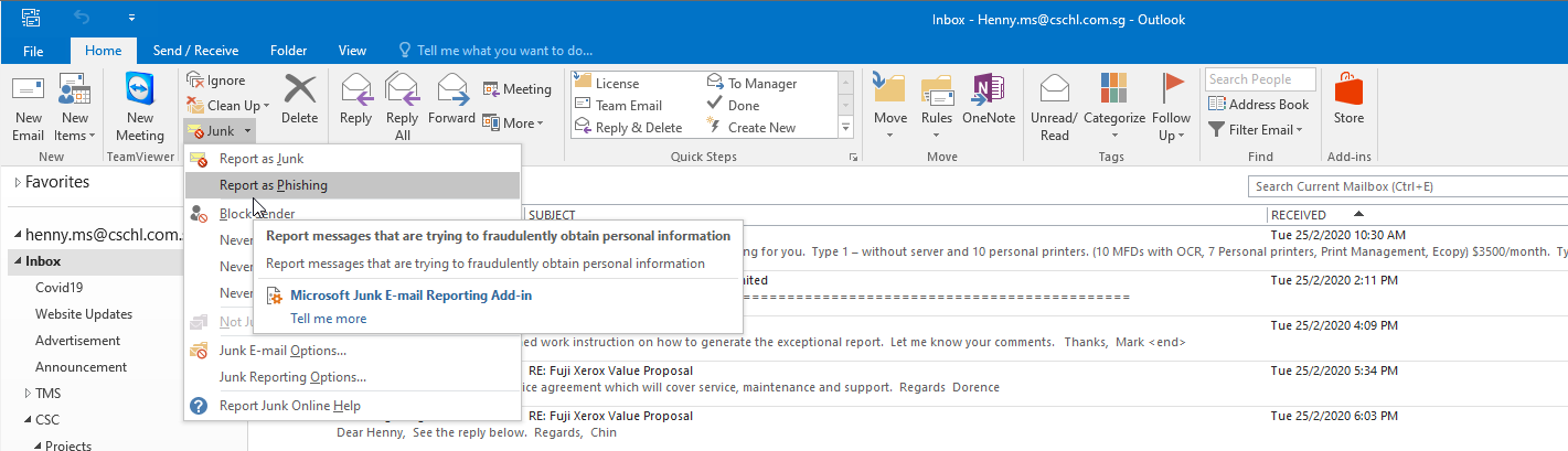 Report Message add-in does not show up in Outlook 2016 - Microsoft Q&A