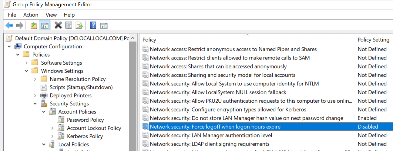 How do I set active logon hours for a domain in Group Policy Management? - Microsoft Q&A