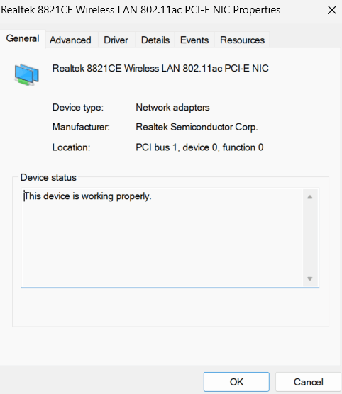 Wifi suddenly does not work, realtek 8821ce wireless lan 802.11ac pci-e ...