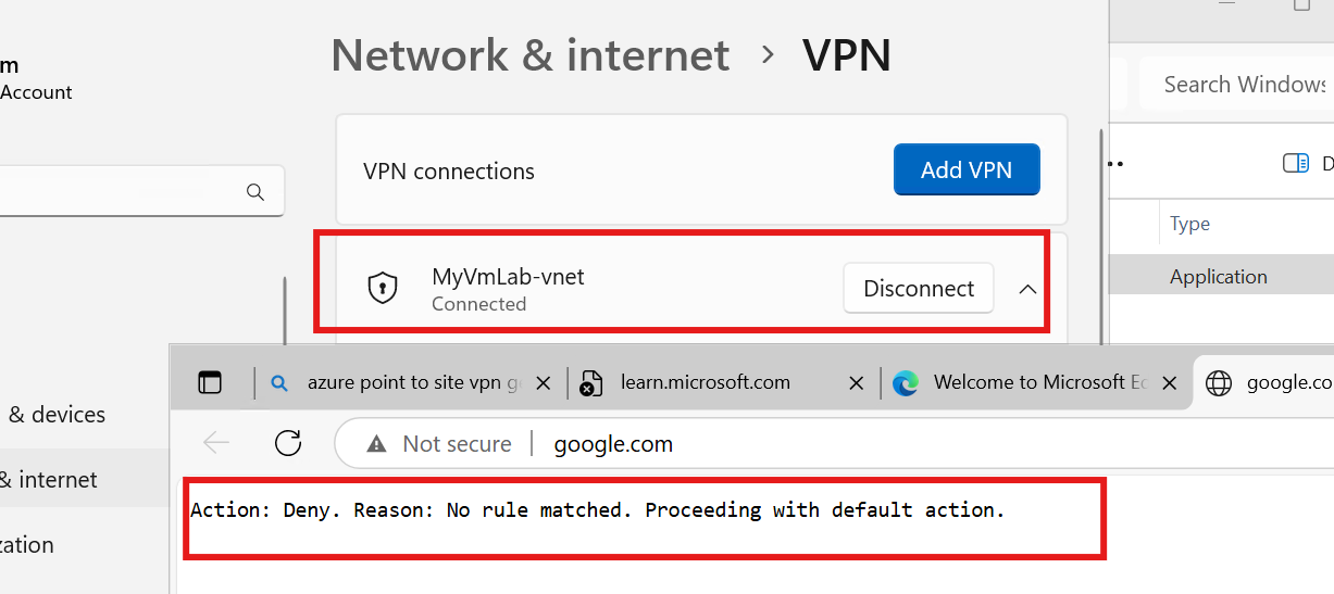 Route internet traffic through P2S VPN - Microsoft Q&A