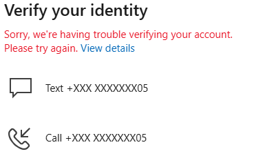 O365 admin center MFA SMS during sign-in with error code 399287 ...