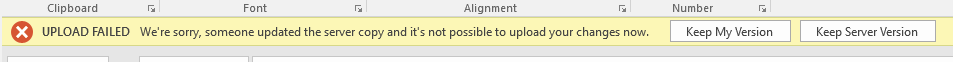 UPLOAD FAILED We're sorry, someone updated the server copy and it's not ...