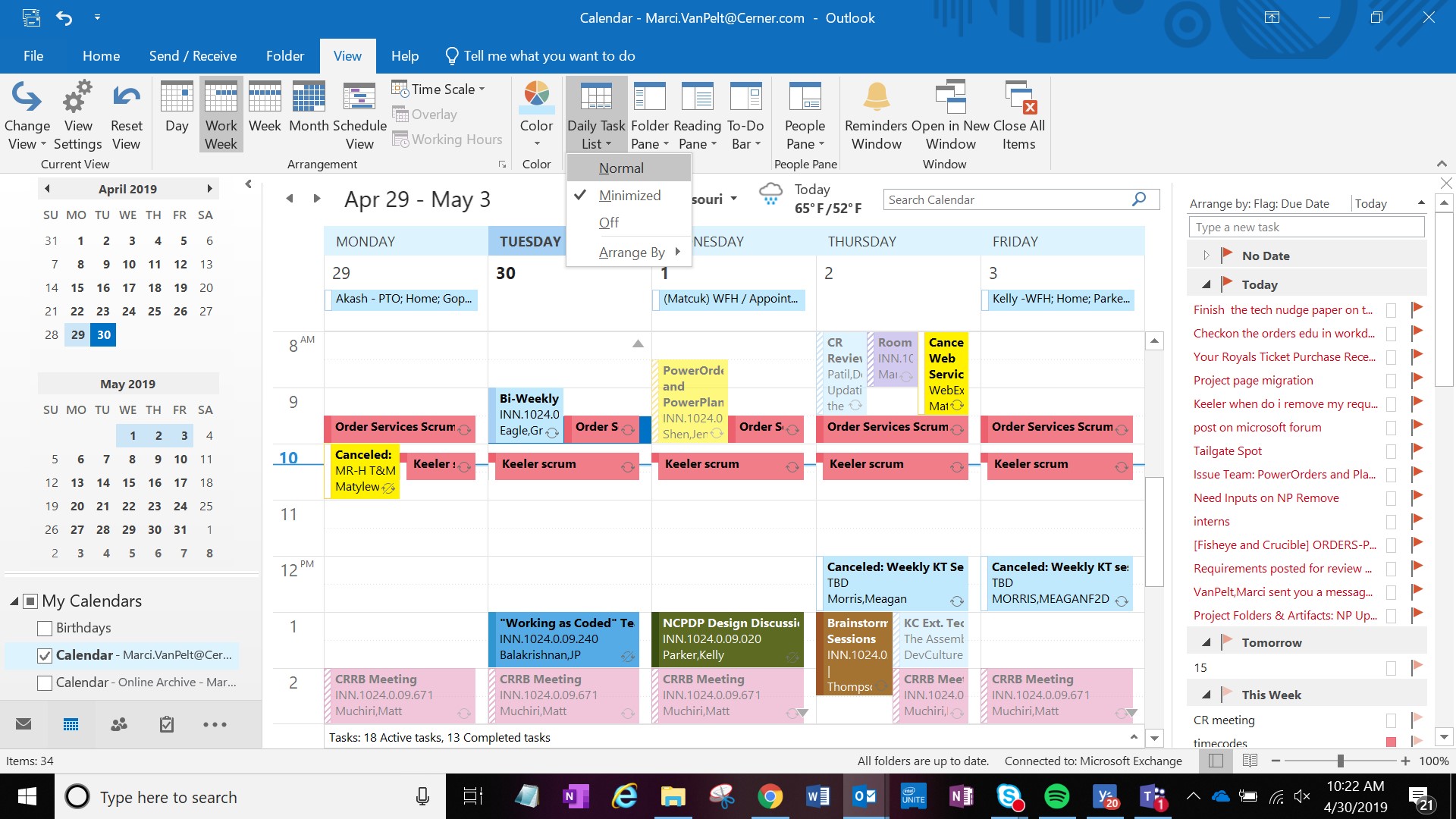 microsoft outlook calendar task list - Microsoft Q&A