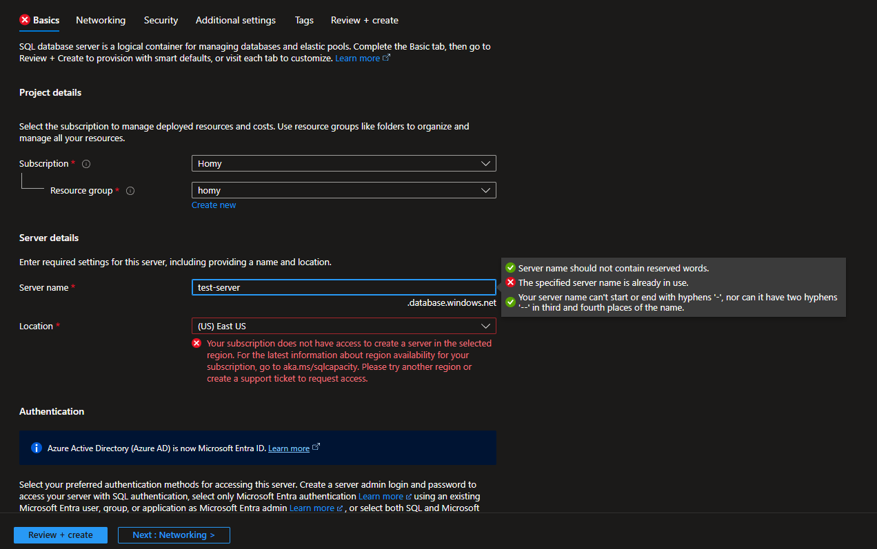 Database server down, cannot connect to it from Query Editor (or from ...