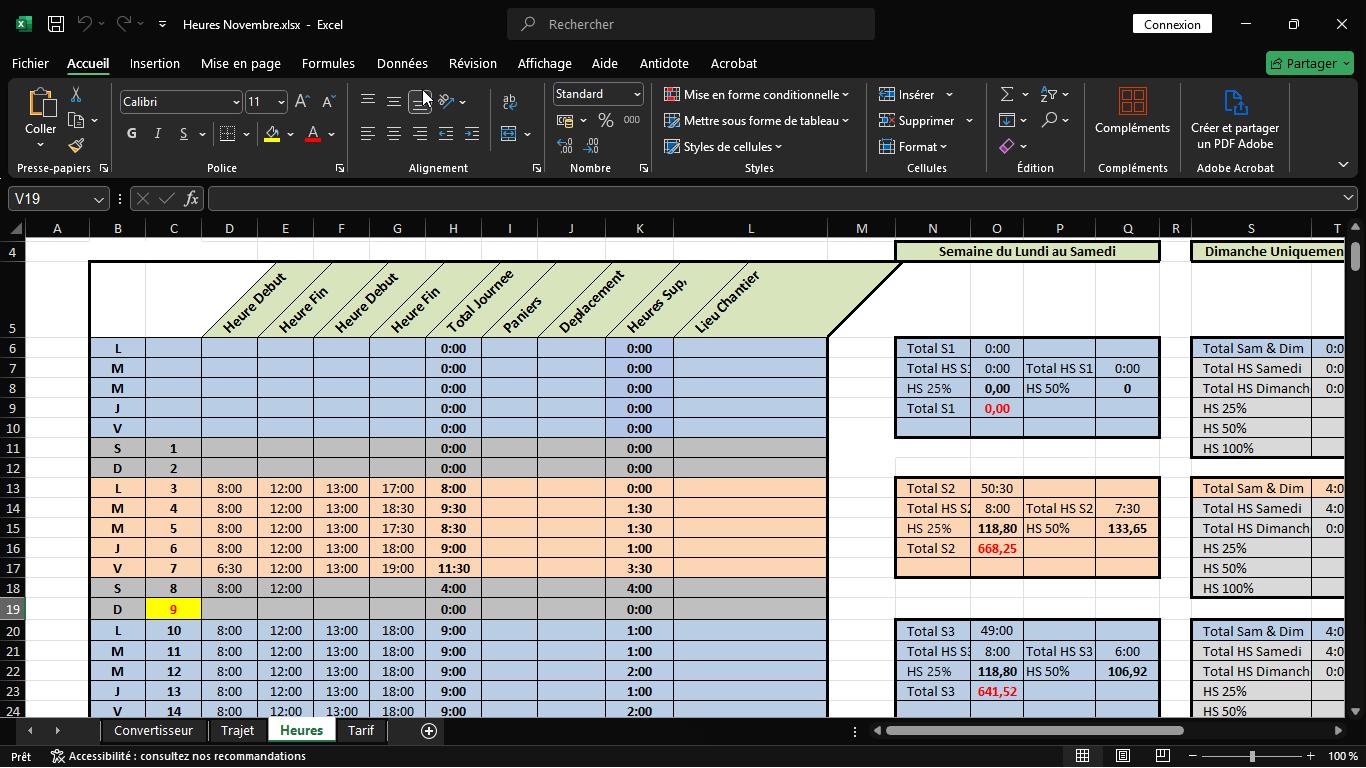 Tableau heures avec jour ferie - Questions et réponses sur Microsoft