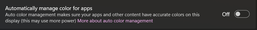 Auto Color Management not working on Windows 11 - Microsoft Q&A