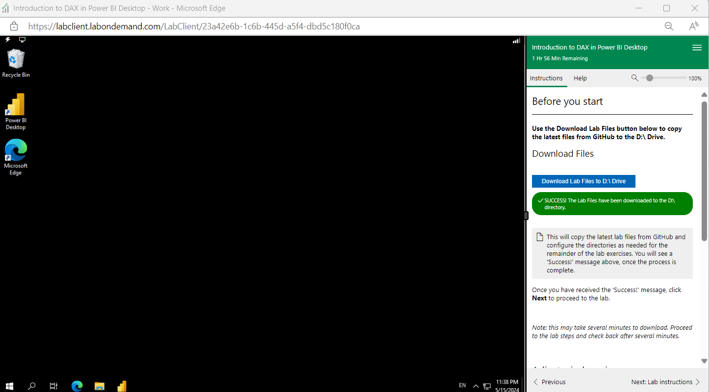 Cannot access DAX definitions in this lab - Microsoft Q&A