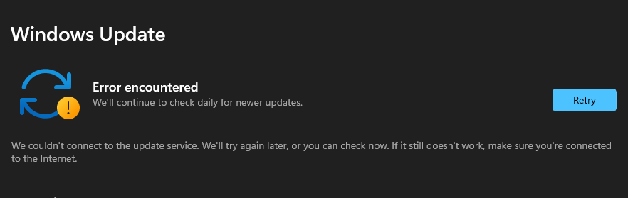 windows update says error when I try to update - Microsoft Q&A