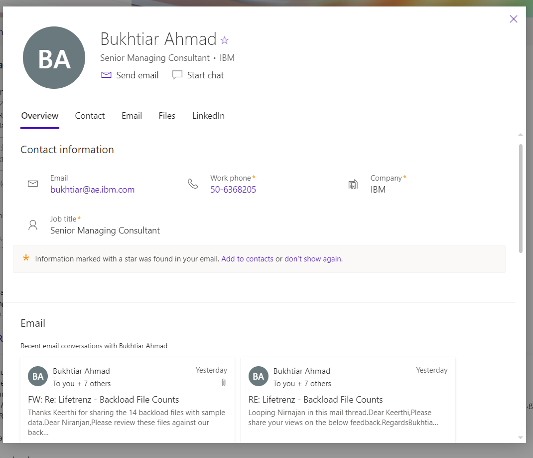 How can I add professional details that must be show to whom I sent an ...